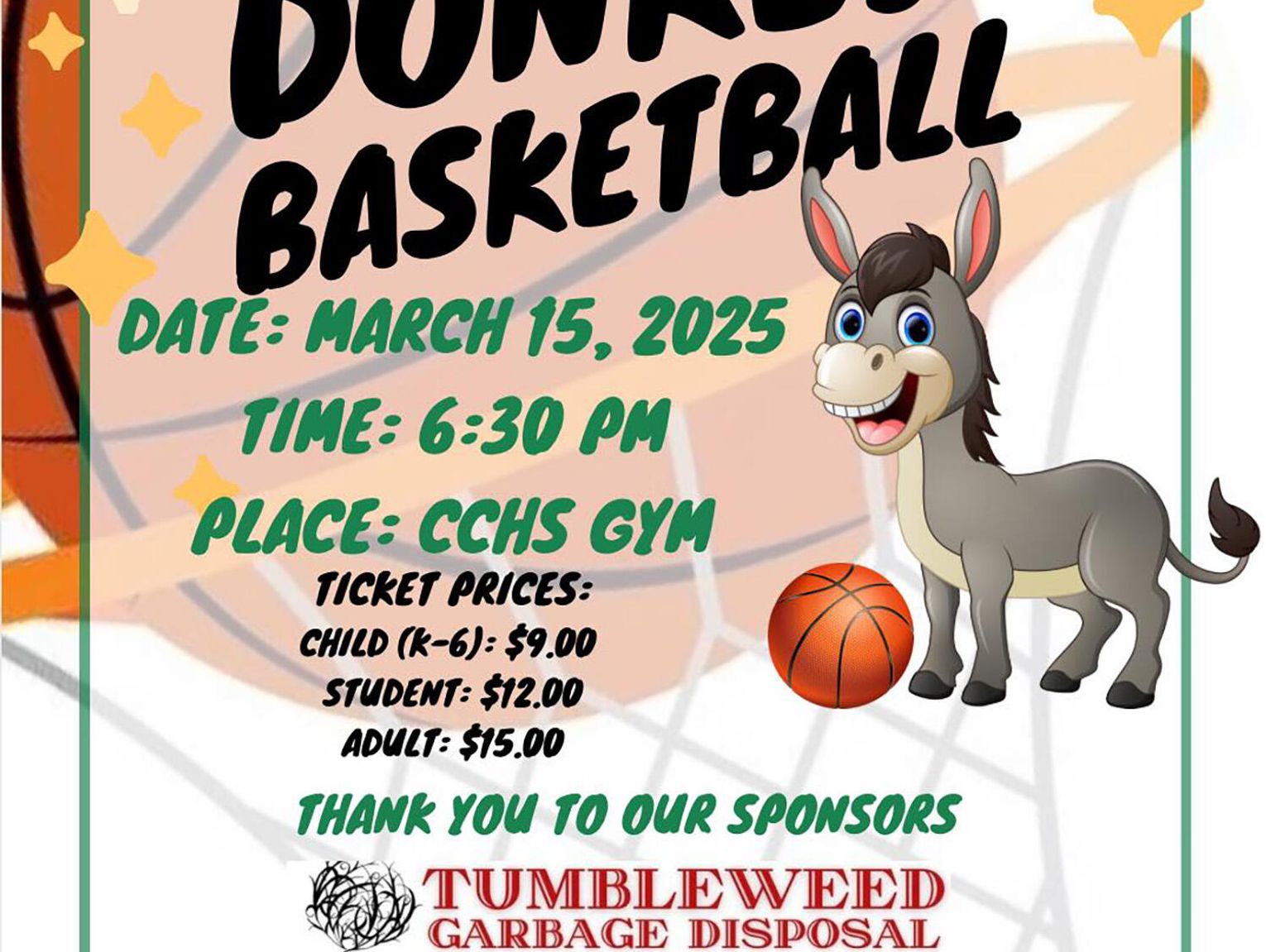 Donkey Basketball Returns to CCHS for Grad Nite Fundraiser