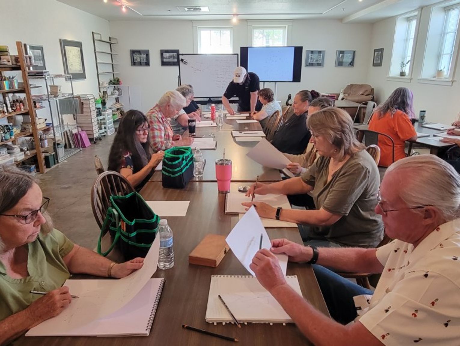 Library and Arts Council Partner on an Art Class