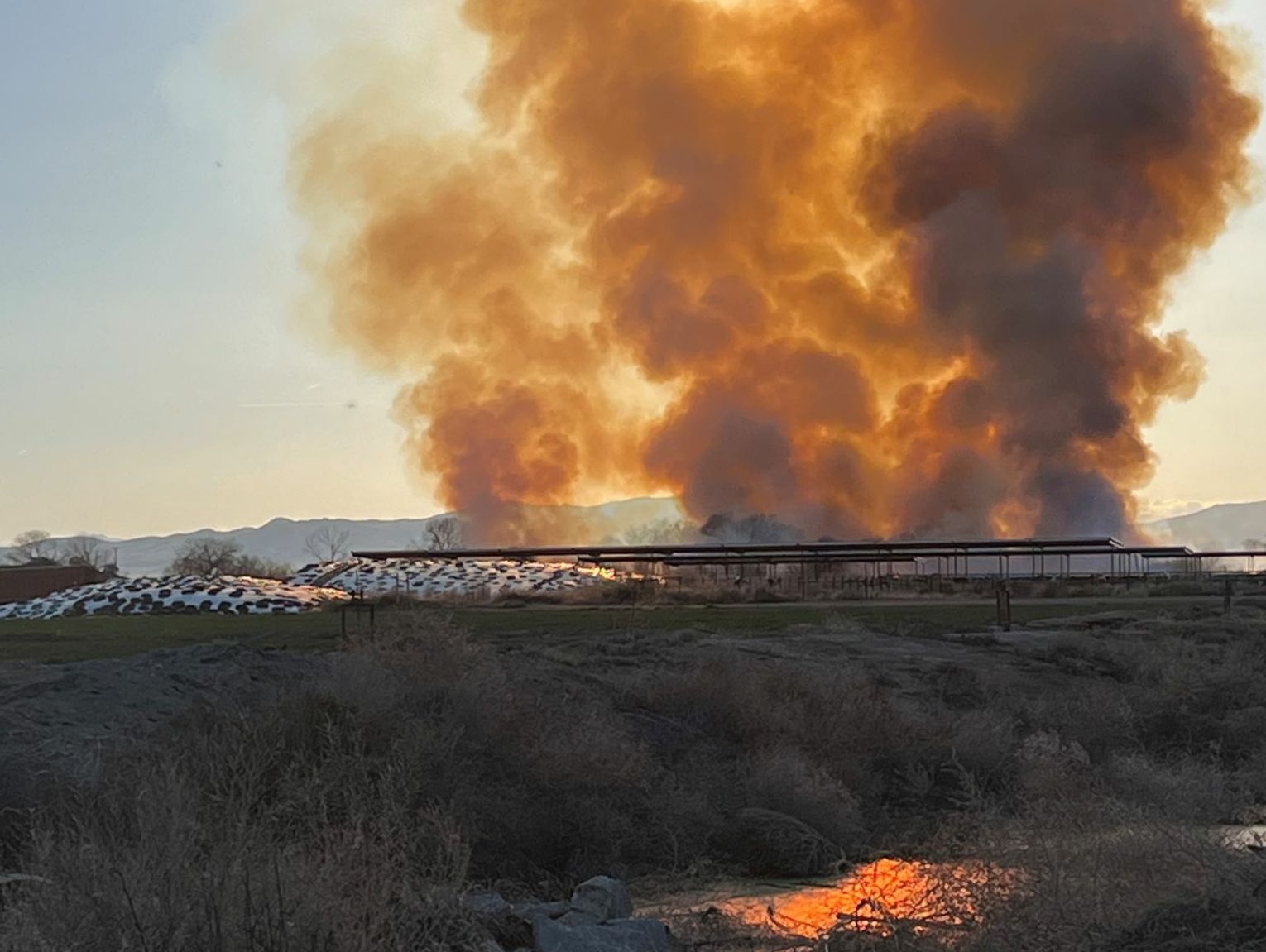 Local Fire Stations Respond to Large-scale Fire Off Allen Ro