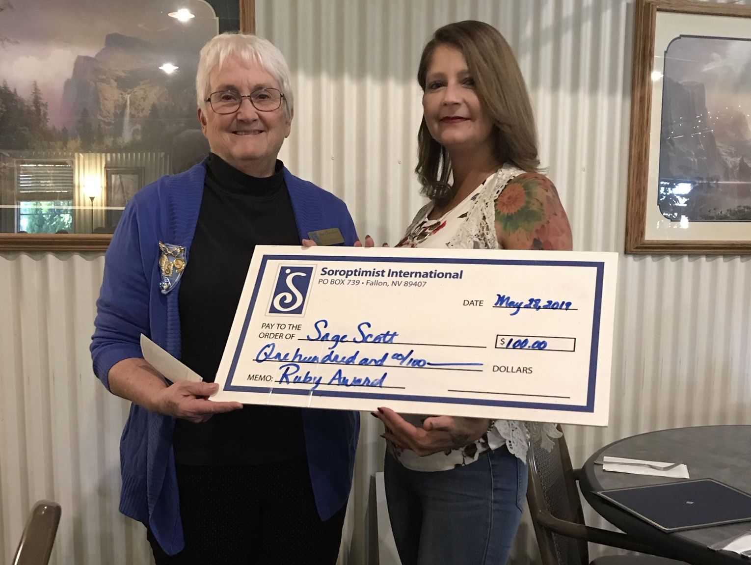 Soroptimist Recognize Sage Scott with Ruby Award