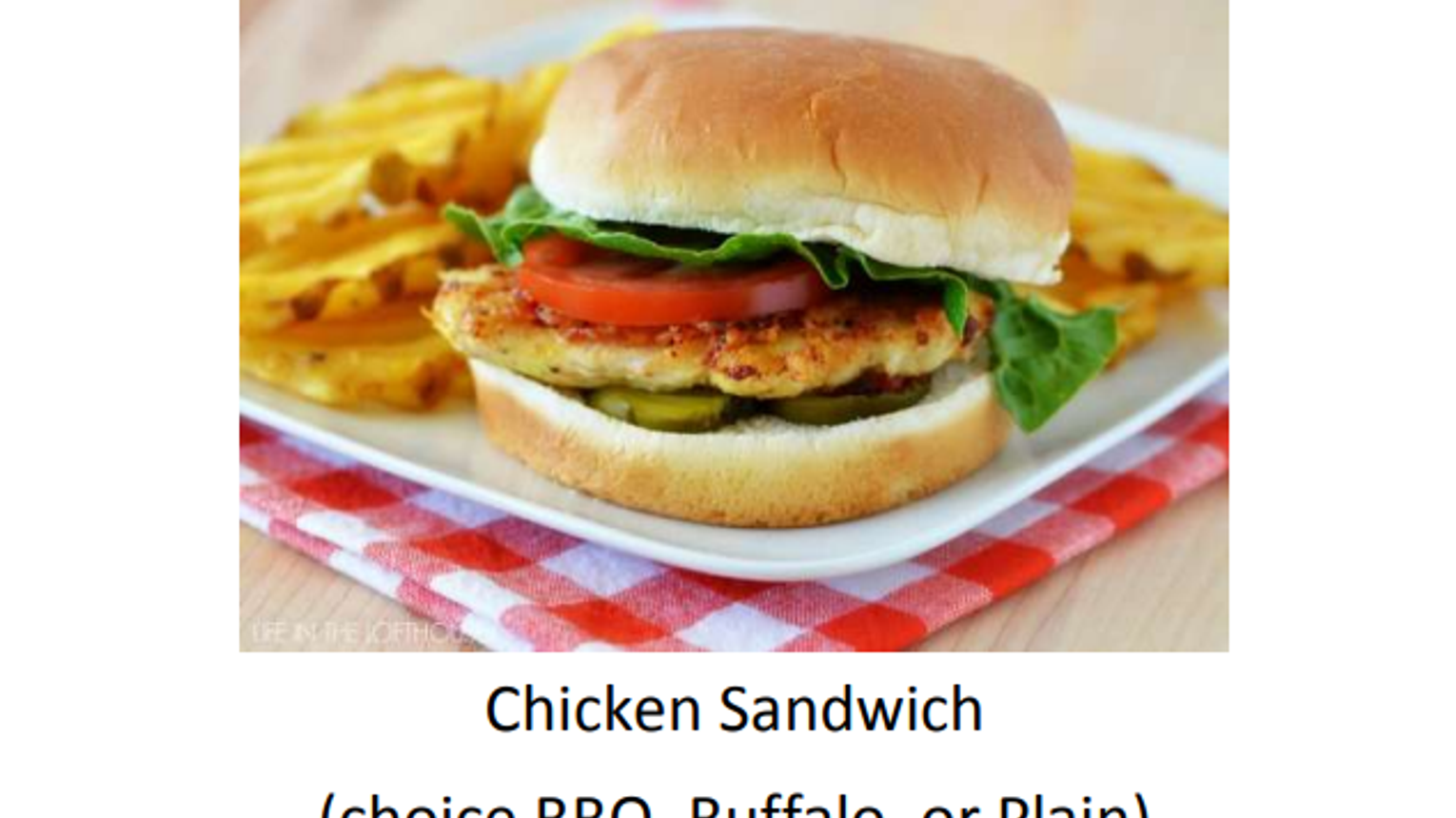 American Legion Third Friday Chicken Sandwiches