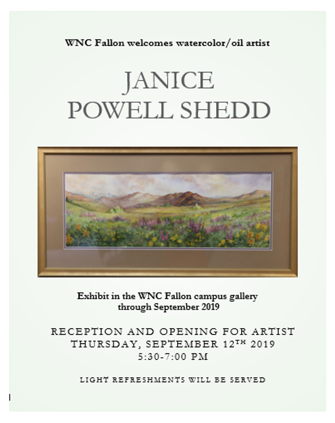 Janice Powell Shedd Art Exhibit